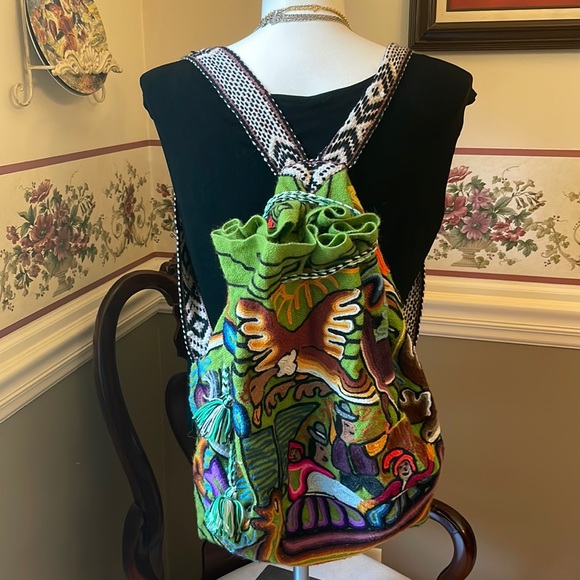 Artisan | Bags | Peruvian Folk Art Hand Embroidered Vintage Tapestry ...